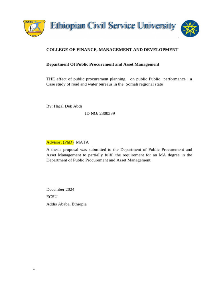 thesis first draft | PDF | Procurement | Governance