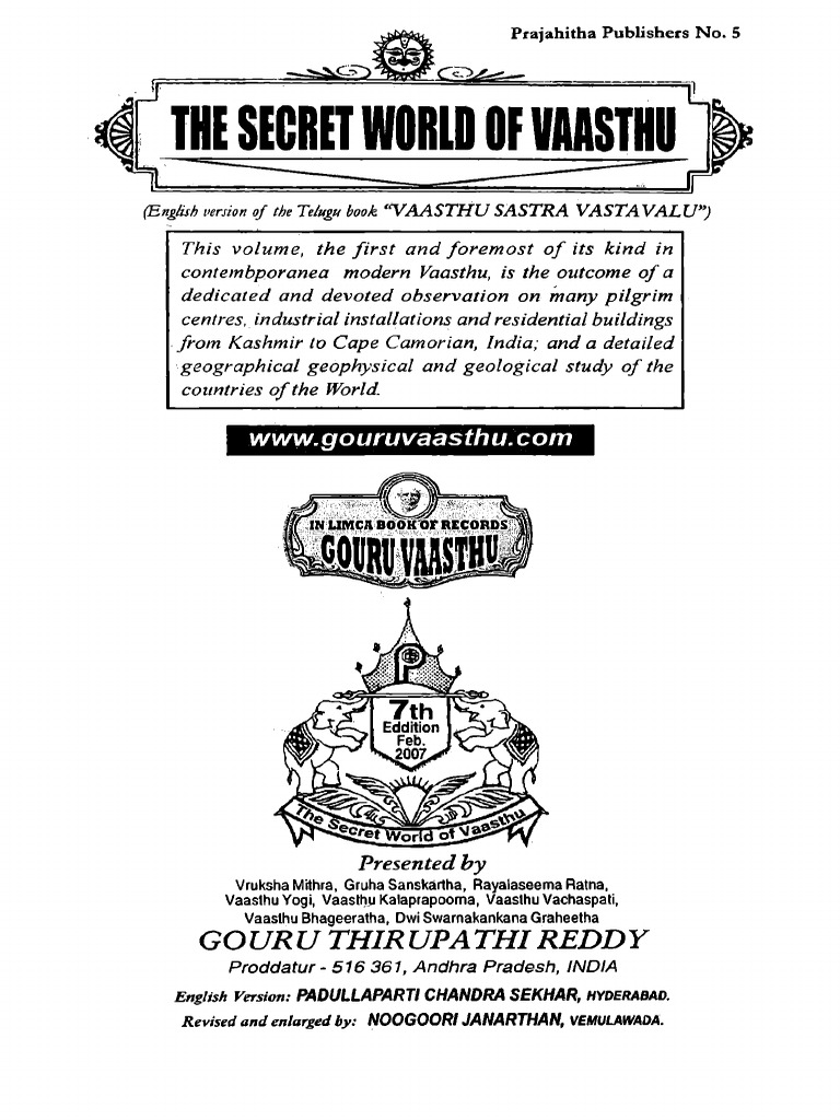 Secret World of Vastu Thirupati Reddy | PDF