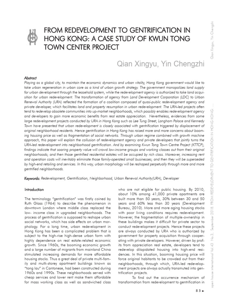 Gentrification in Hong Kong: Case Study | PDF | Urbanization | Urban ...