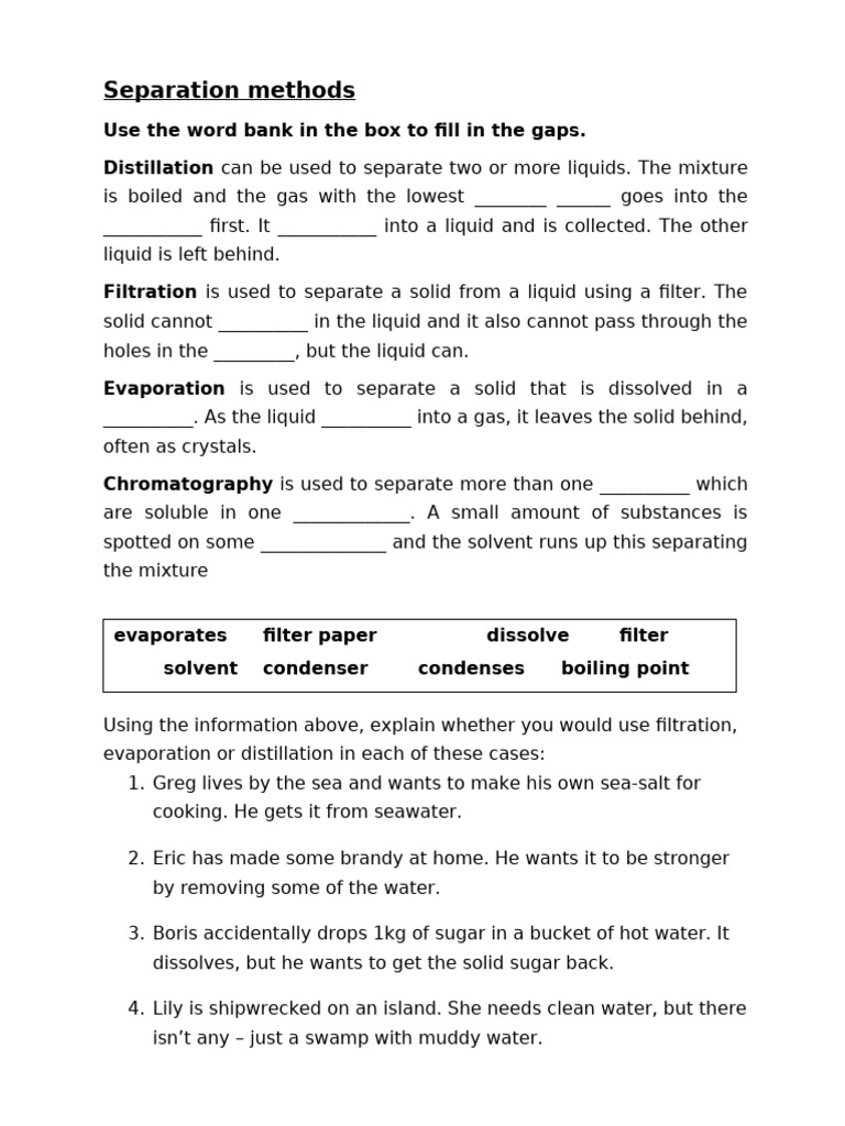 Overview of Separation Techniques | PDF | Filtration | Water