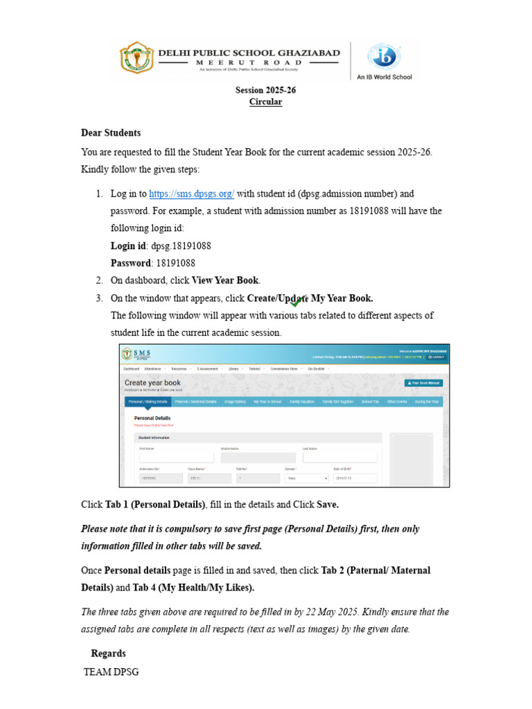 SYB Circular 2025 | PDF