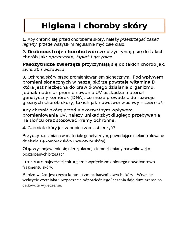 1.3. Higiena I Choroby Skóry | PDF