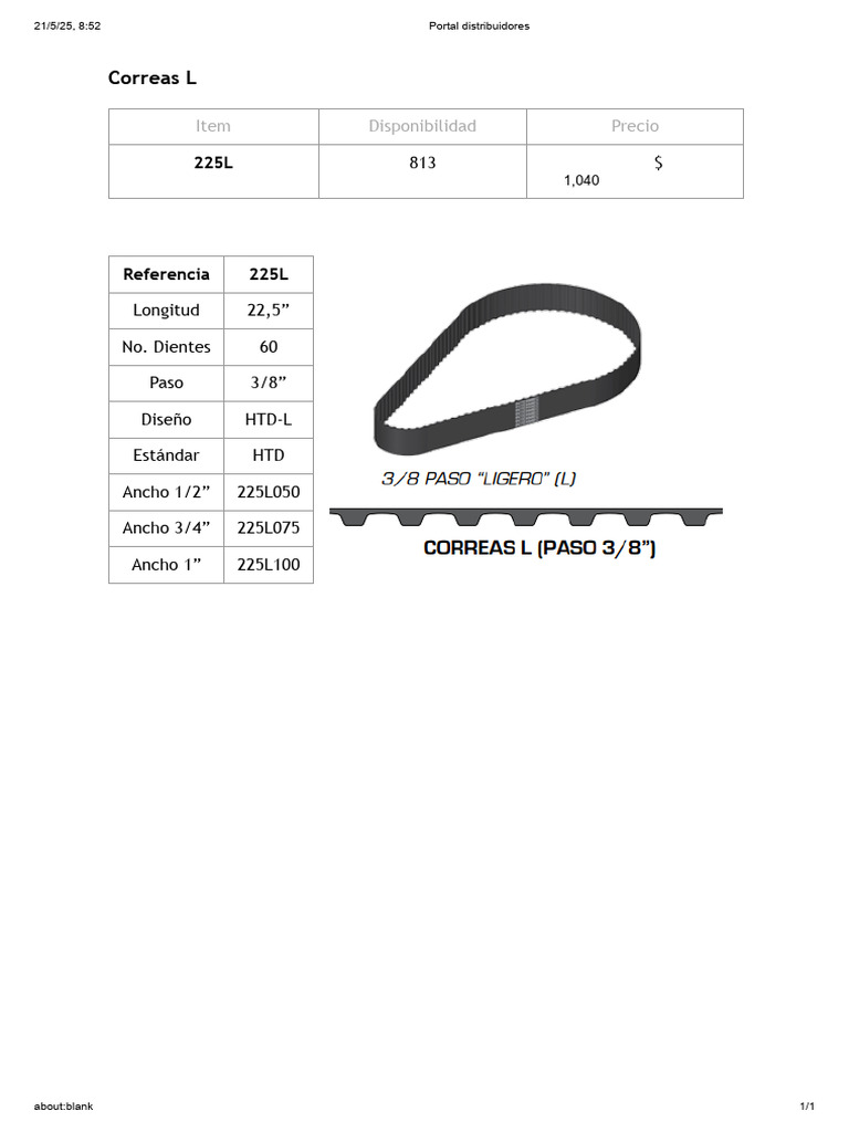 CORREA 225L100 - INTERMEC | PDF