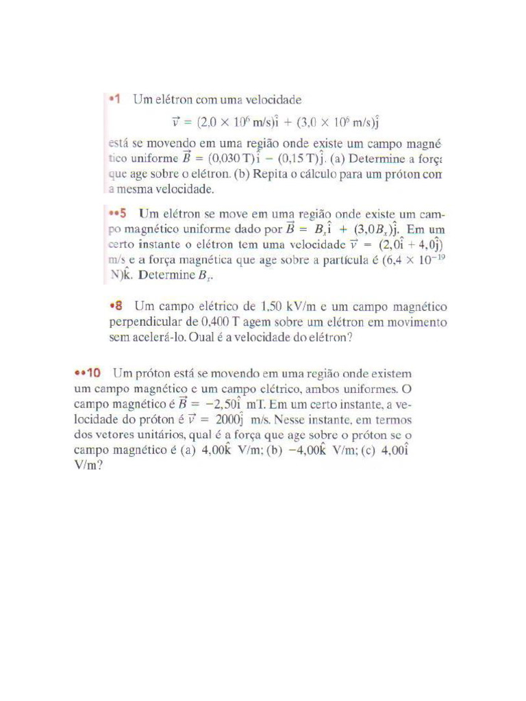 Capitulo-08 - CAMPO MAGNETICO Exercicios | PDF