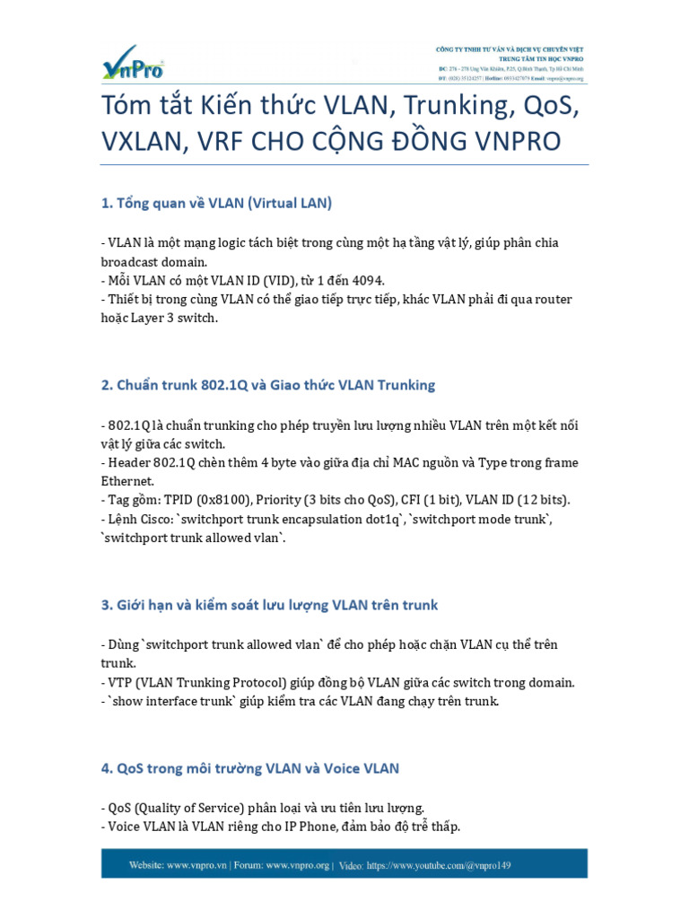 TomtatKienthucVLAN VRF VxLAN | PDF