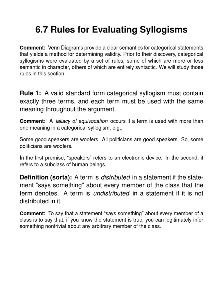 Rules of Syllogism | Validity | Logic