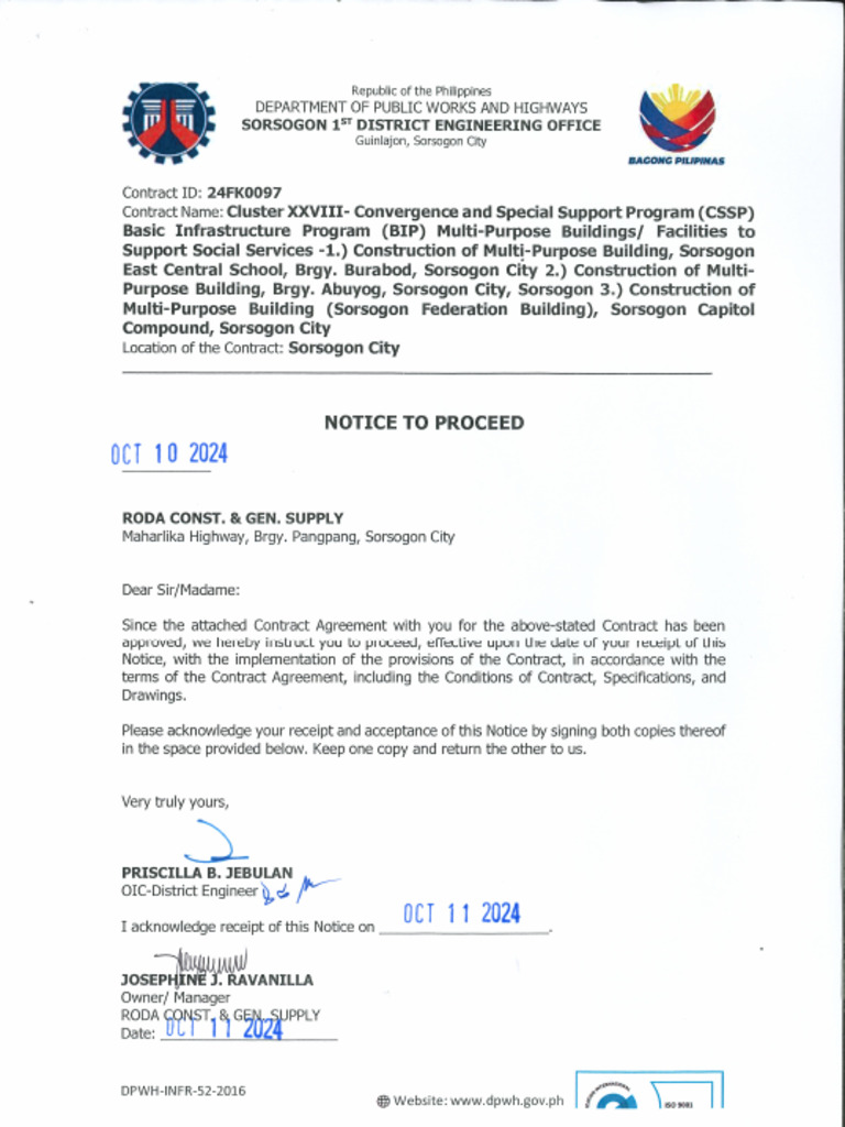 2 Notice To Proceed | PDF