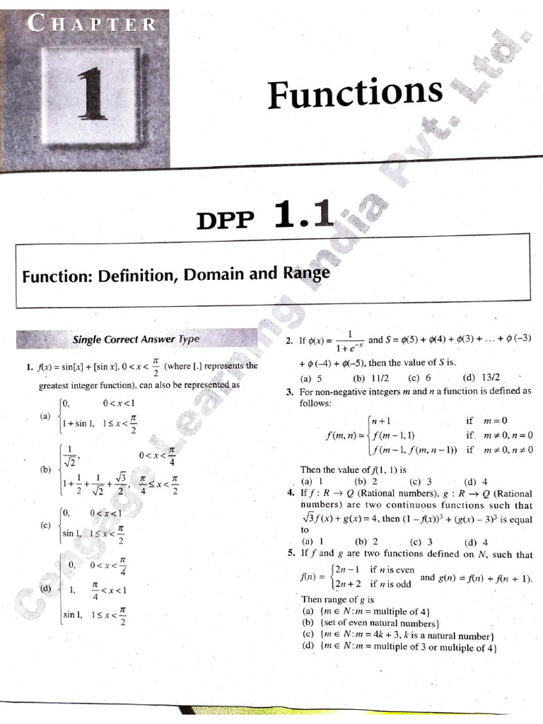 Cengage Calculas DPP | PDF