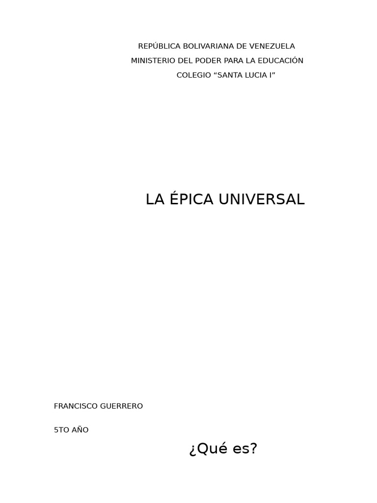 La Épica Universal 2.8 | PDF | Poesía épica