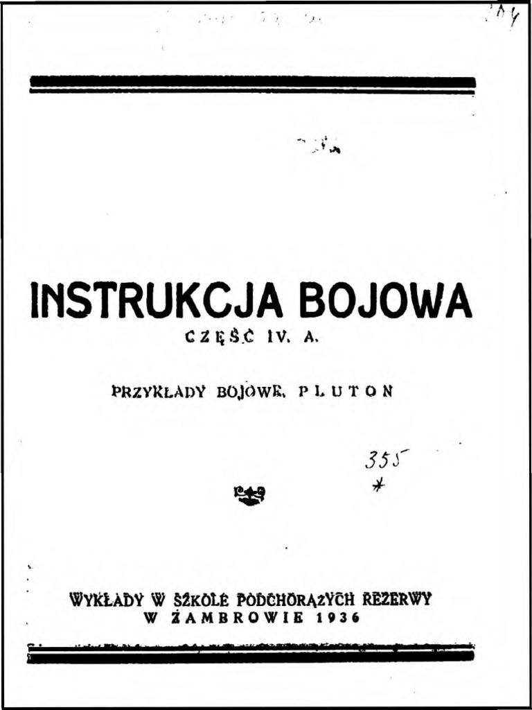 Instrukcja Bojowa Pluton | PDF