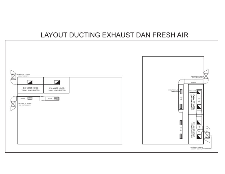 Exhaust and Fresh Air Ducting Layout | PDF | Kitchen | Filtration