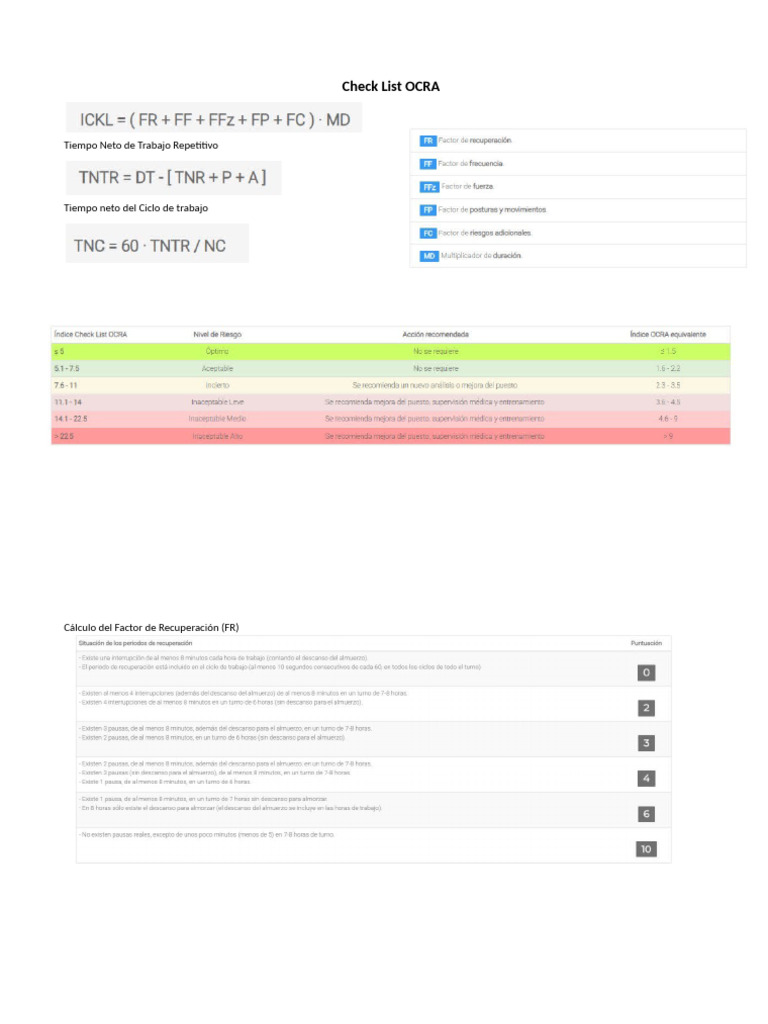 Check List OCRA | PDF