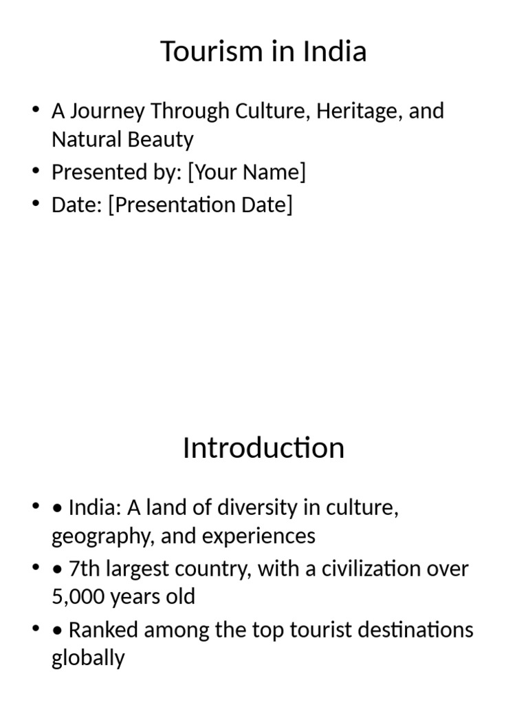 Tourism in India Presentation | PDF