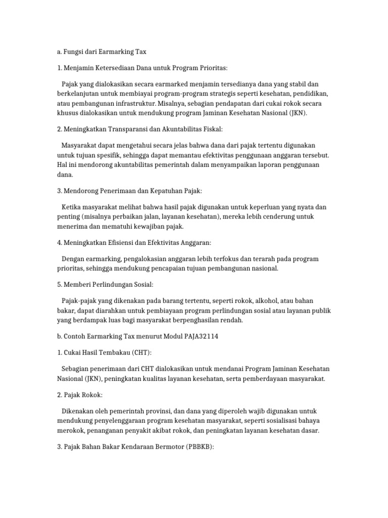 Penjelasan Earmarking Tax | PDF