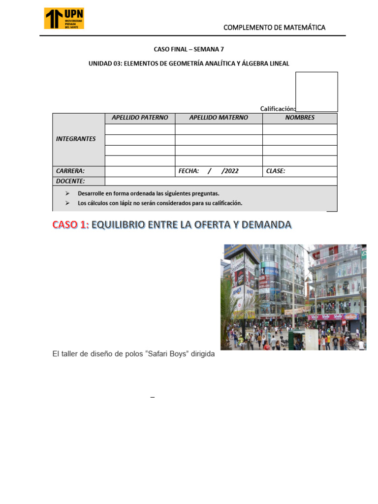 TPCC - CASO DE ESTUDIO SEMANA 7 | PDF | Matemáticas