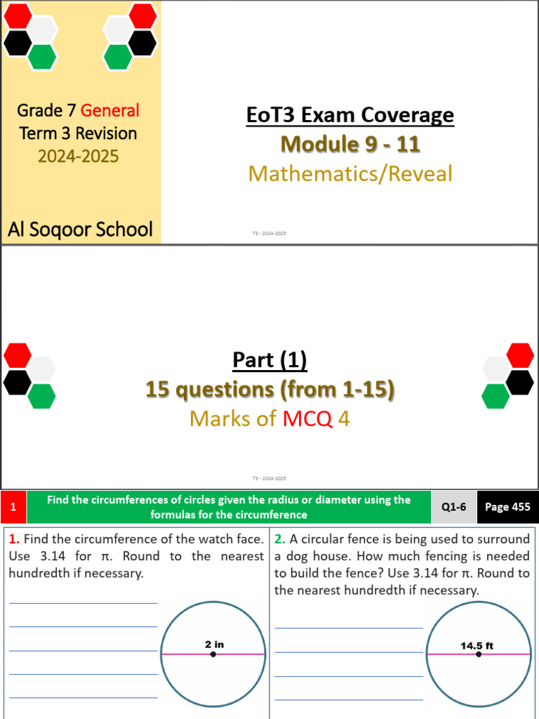 Grade 7 General Reveal Math - Term 3 Revision 2024-2025 | PDF ...