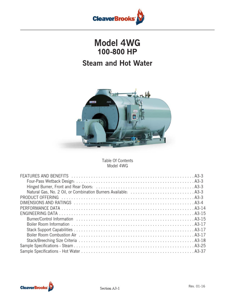 Model 4WG Boilers: Specs & Features | PDF | Boiler | Water Heating
