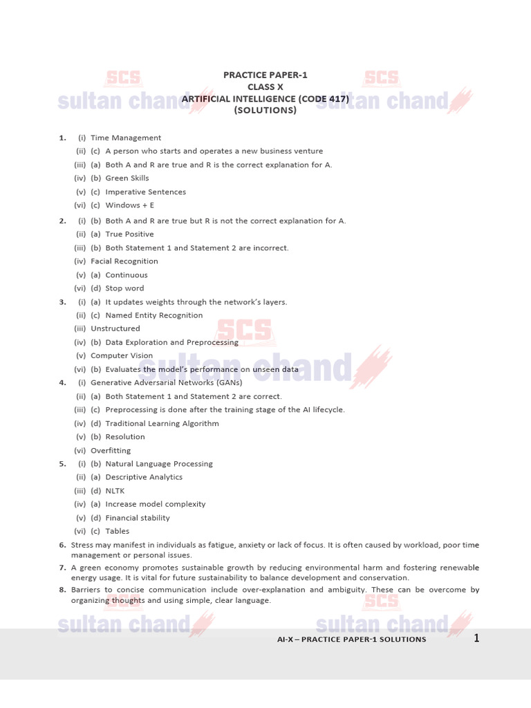 Ai (X) Practice Solutions 1 | PDF | Image Segmentation | Semantics