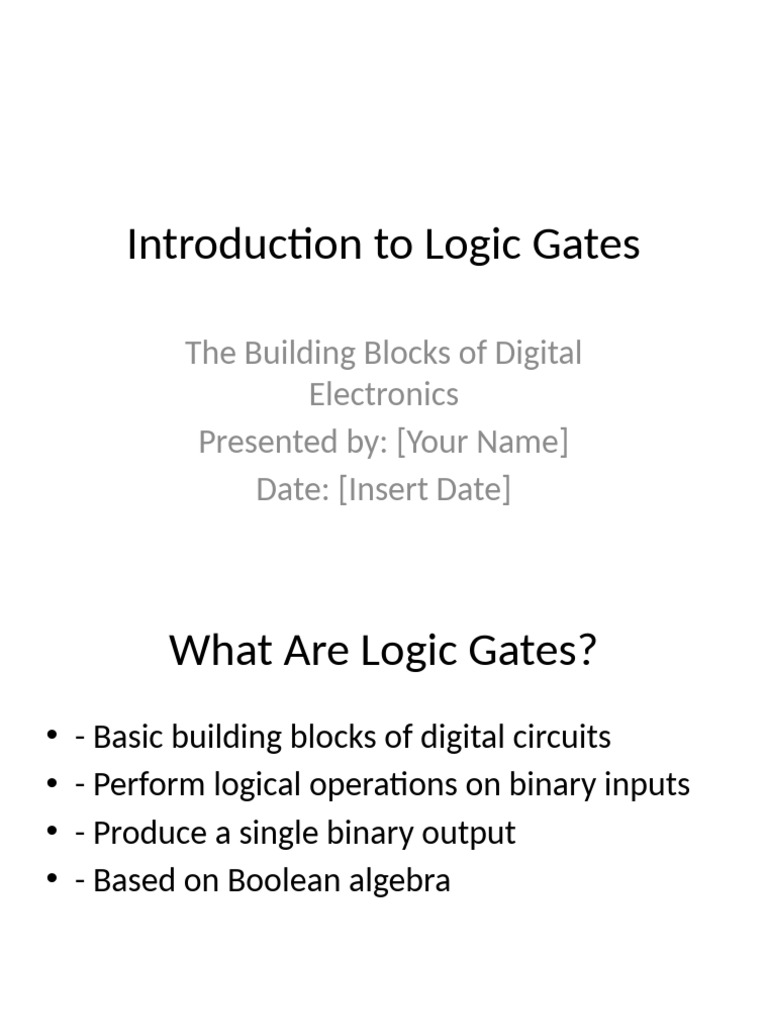 Logic Gates Presentation | PDF