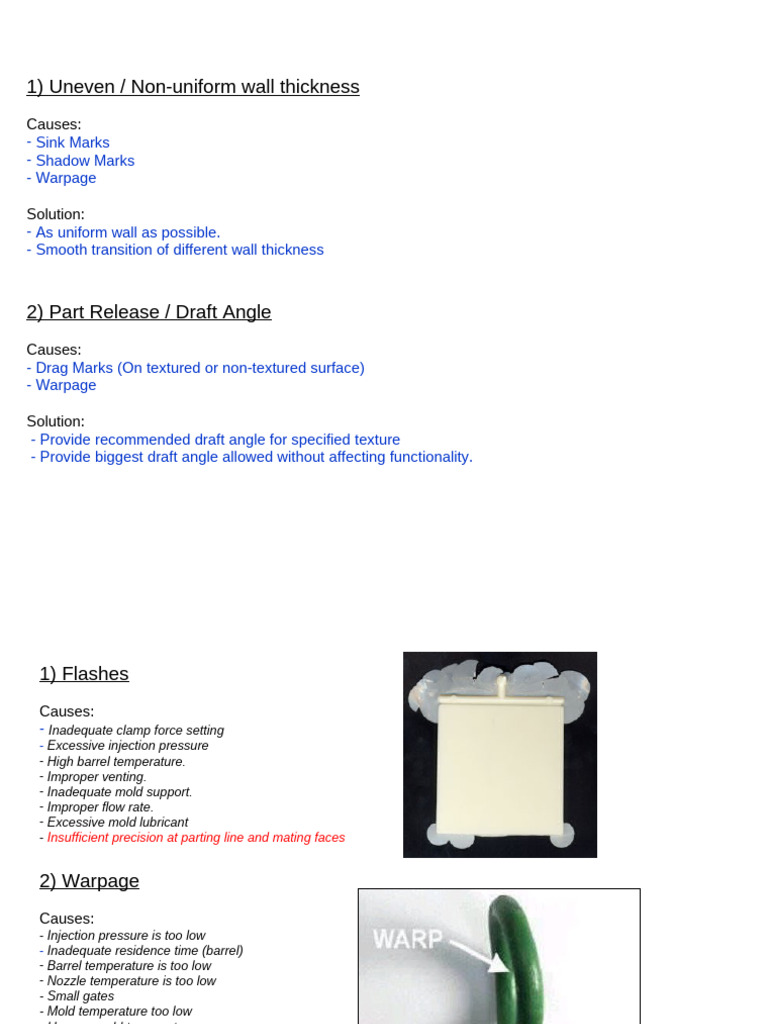 Plastics Part Common Defects and Design Guideline | PDF | Mechanical ...
