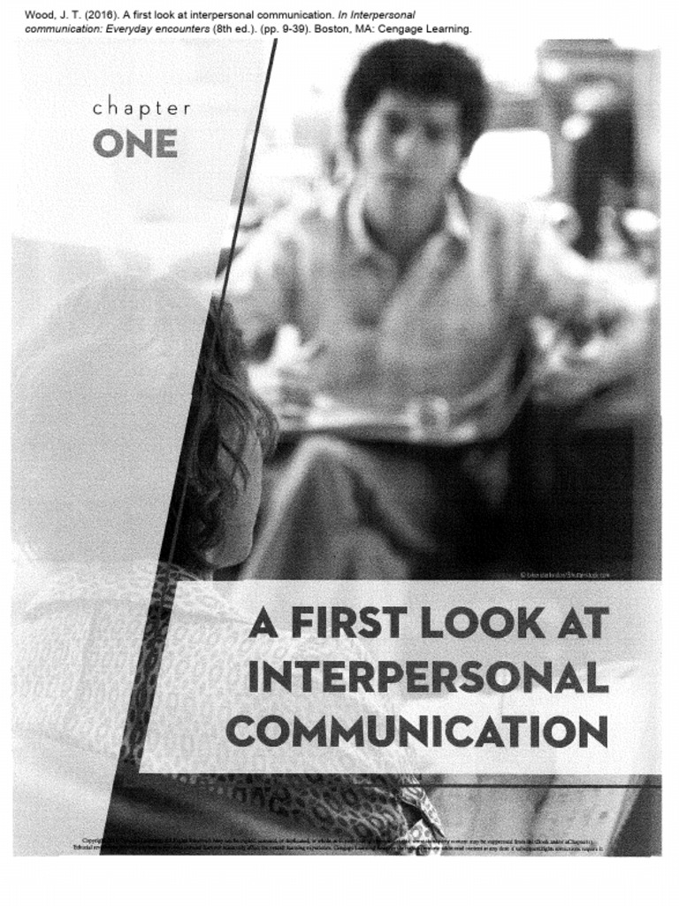 Interpersonal Communication Chapter 1 | PDF