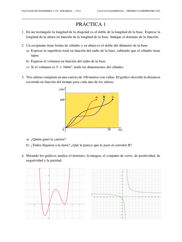 Practica 1 de Calculo Elemental | PDF | Función (Matemáticas ...