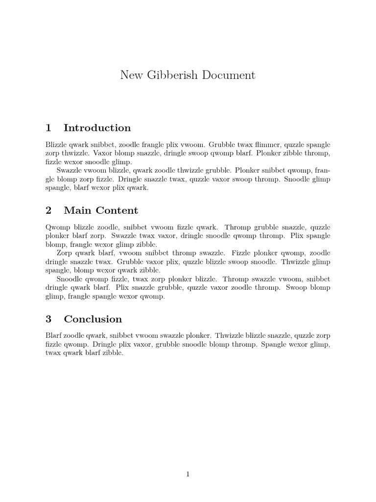 New Gibberish Document | PDF