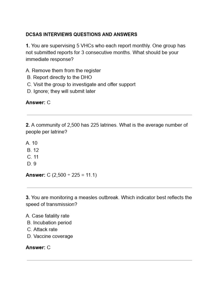 Dcsas Interviews Questions and Answers | PDF | Vaccines | Viral ...