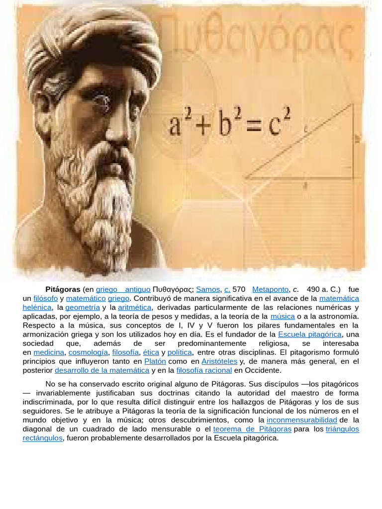Aportaciones de Pitágoras y Euclides en Matemáticas | PDF | Euclides ...