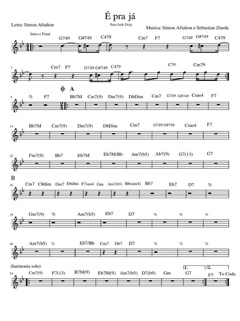 Musica: Jade Dejá by Aftalion & Zinola | PDF