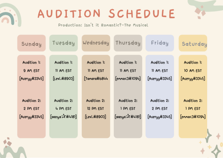 Audition Schedule IIR | PDF
