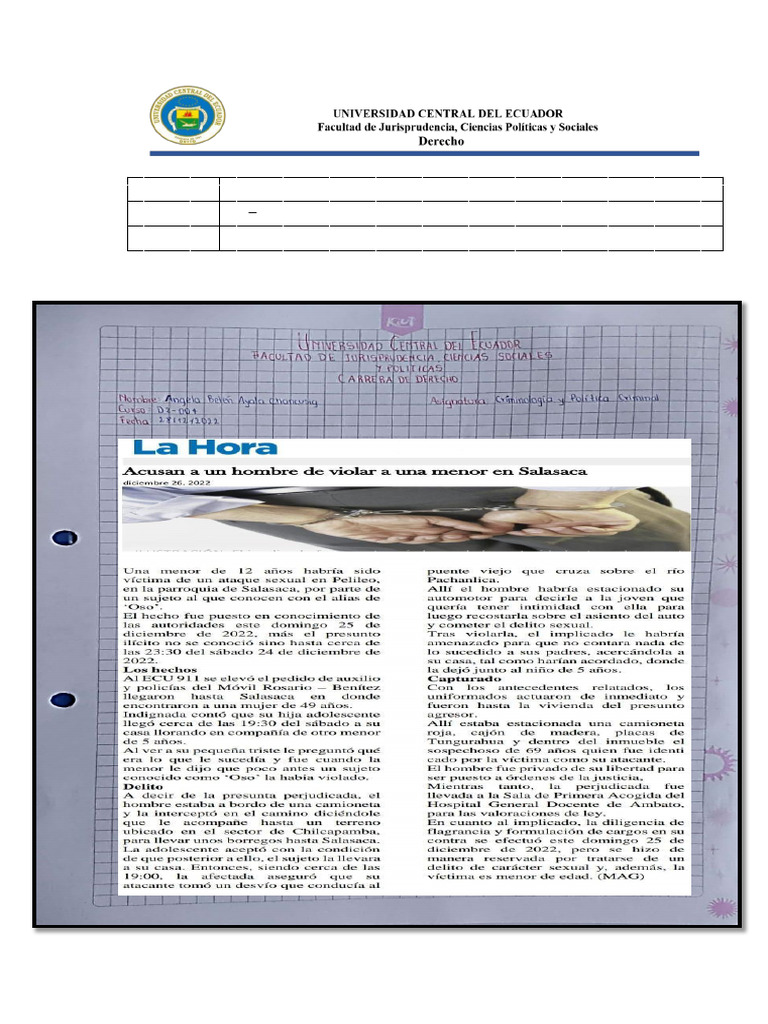 Ayala Angela Noticia 6 Segundo D | PDF