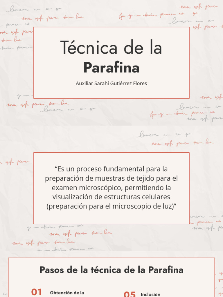 Tecnica de La Parafina | PDF | Tinción | Sustancias químicas