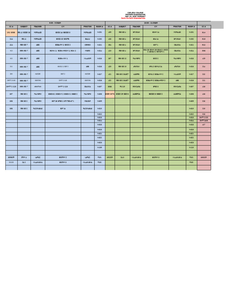 Version.3 Final Examination Schedule 2024 | PDF