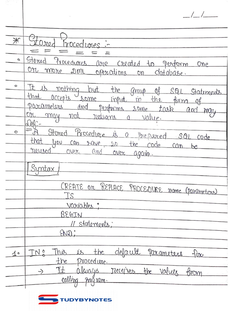 Stored Procedure in Dbms | PDF