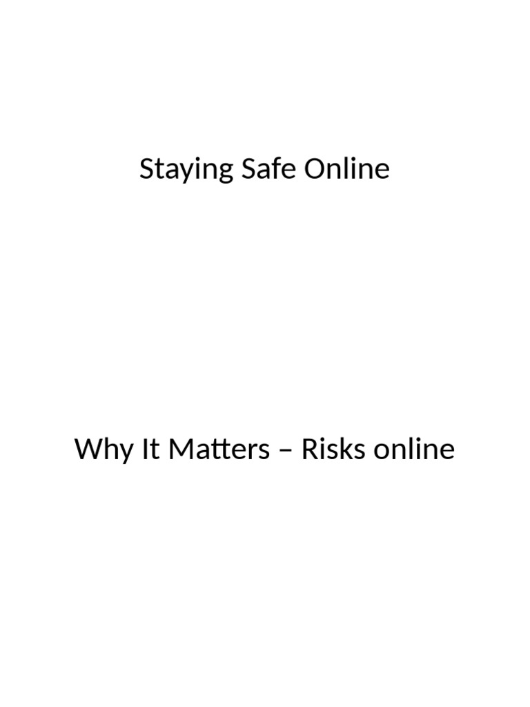 Presentation 3 Staying Safe Online | PDF