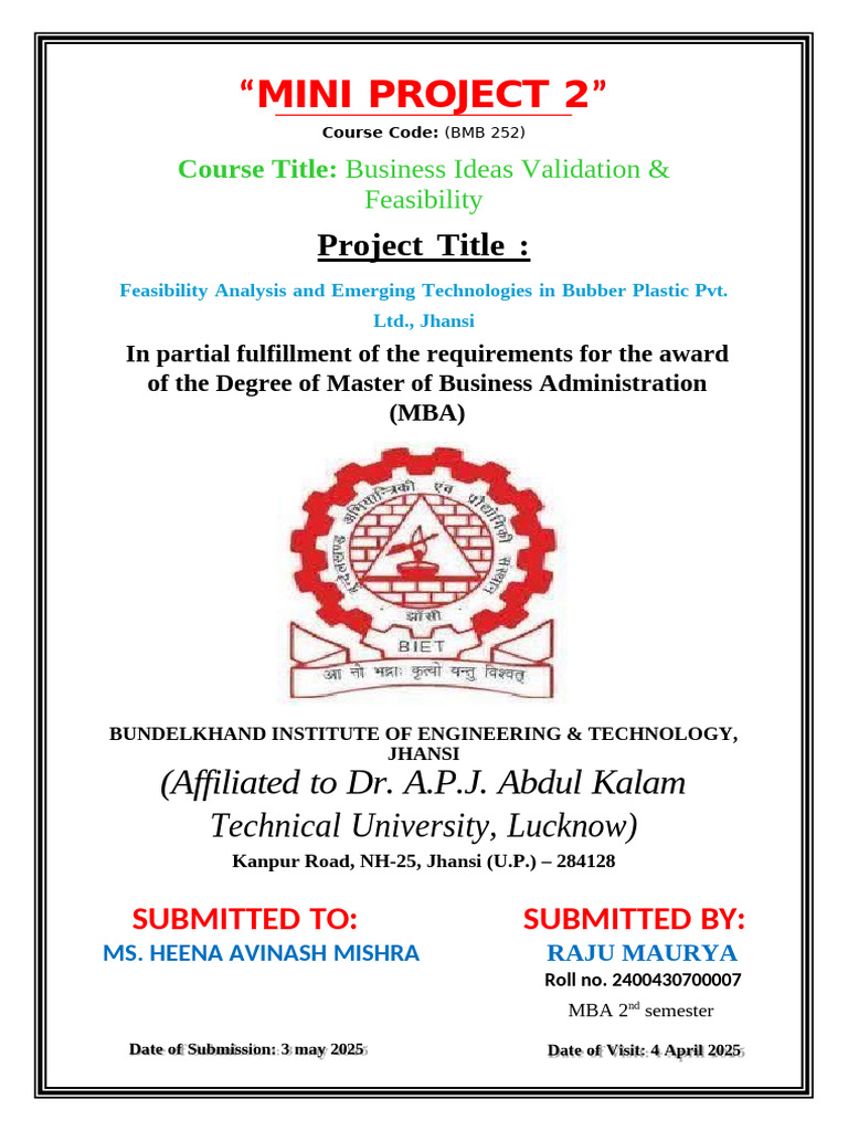 MINI PROJECT 2 On Industries Visit | PDF | Pipe (Fluid Conveyance)