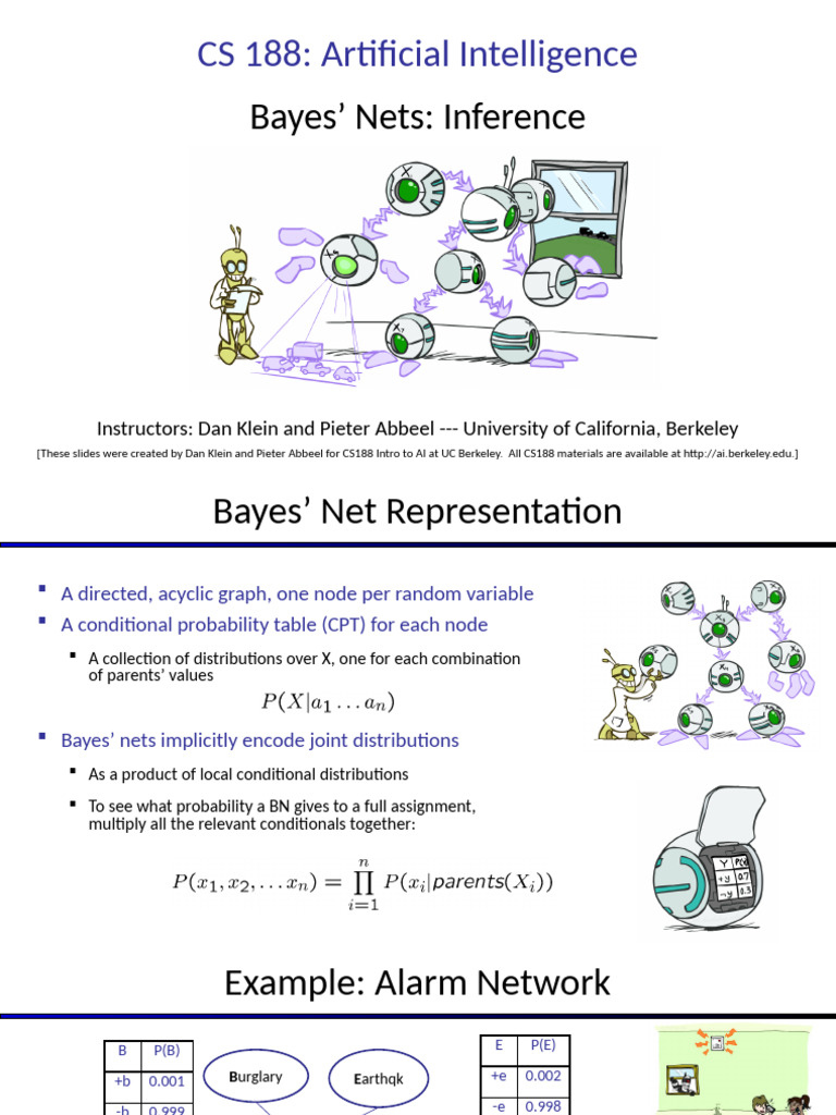 SP14 Cs188 Lecture 18 - Bayes Nets III Inference - Print | PDF | Bayesian Network | Statistical ...