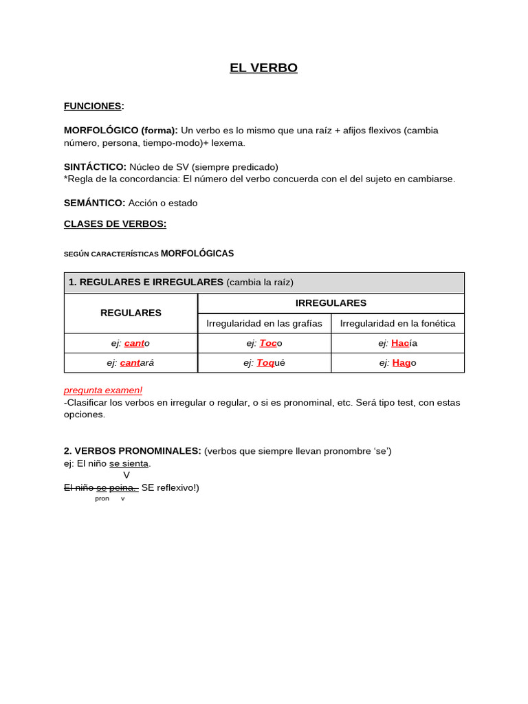 UNIDAD 3_ EL VERBO Y PALABRAS INVARIABLES | PDF | Verbo | Adverbio