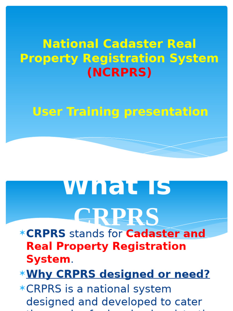 National Cadaster Real Property Registration System | PDF | Information ...