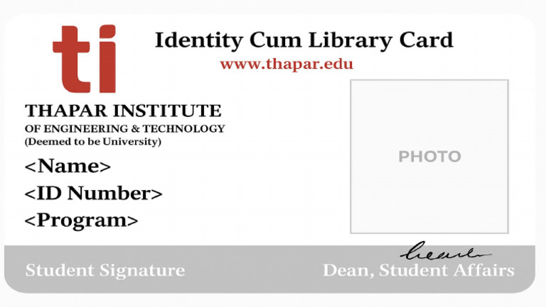 Thapar ID Card Template | PDF
