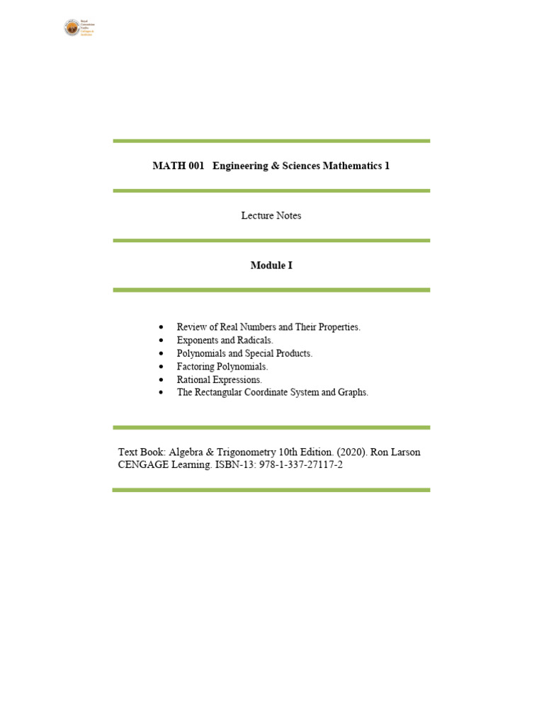 Module-I MATH-001 First Semester 2024-25 | PDF | Numbers | Rational Number