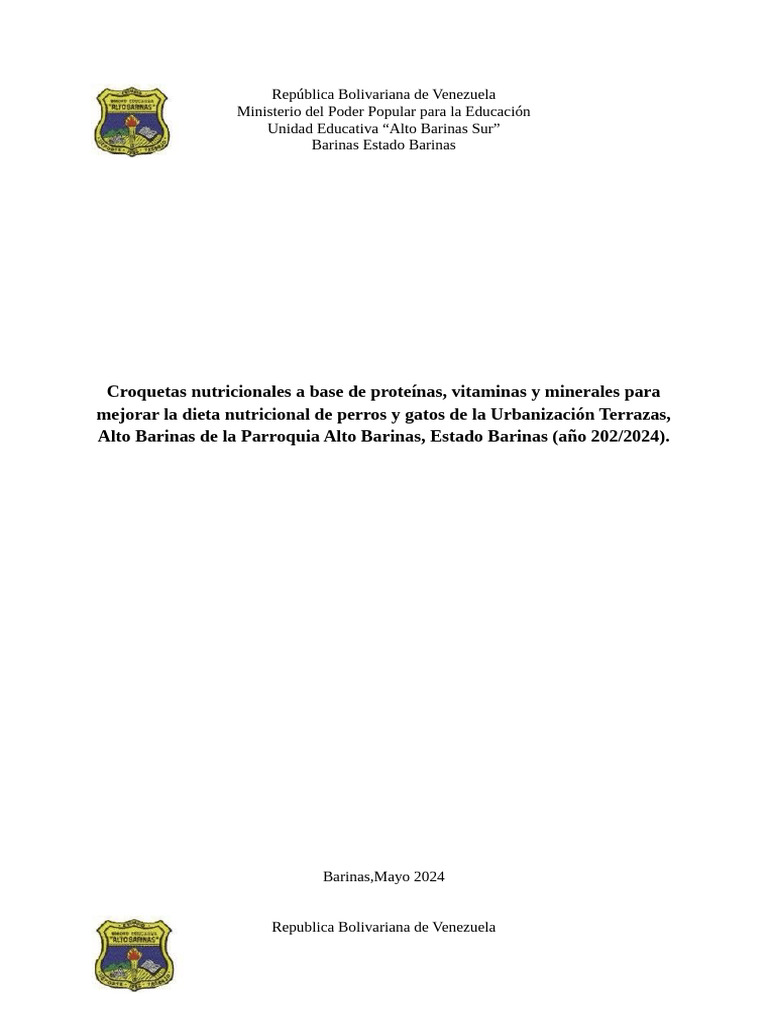 PROYECTO Capitulos 1,2,3 y 4 | PDF | Nutrición | Dieta y nutrición