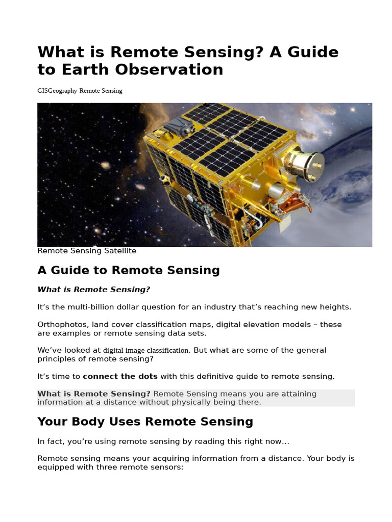 What Is Remote Sensing NOTES | PDF | Electromagnetic Spectrum | Infrared