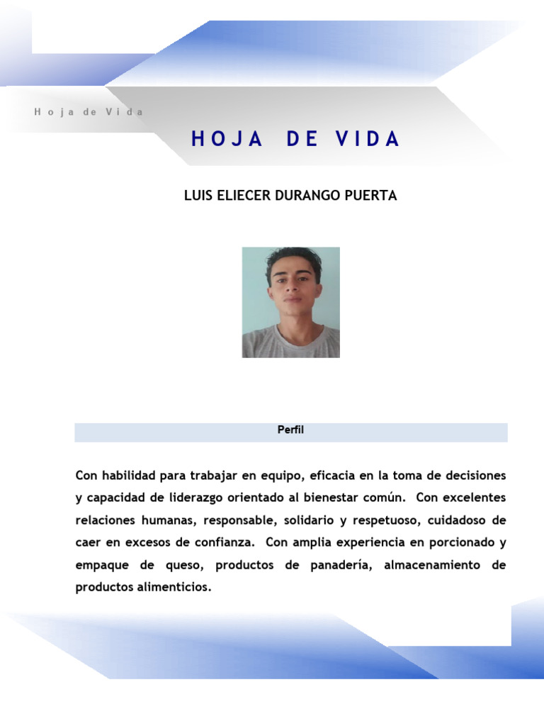 Hoja de Vida de Luis Durango | PDF | Business