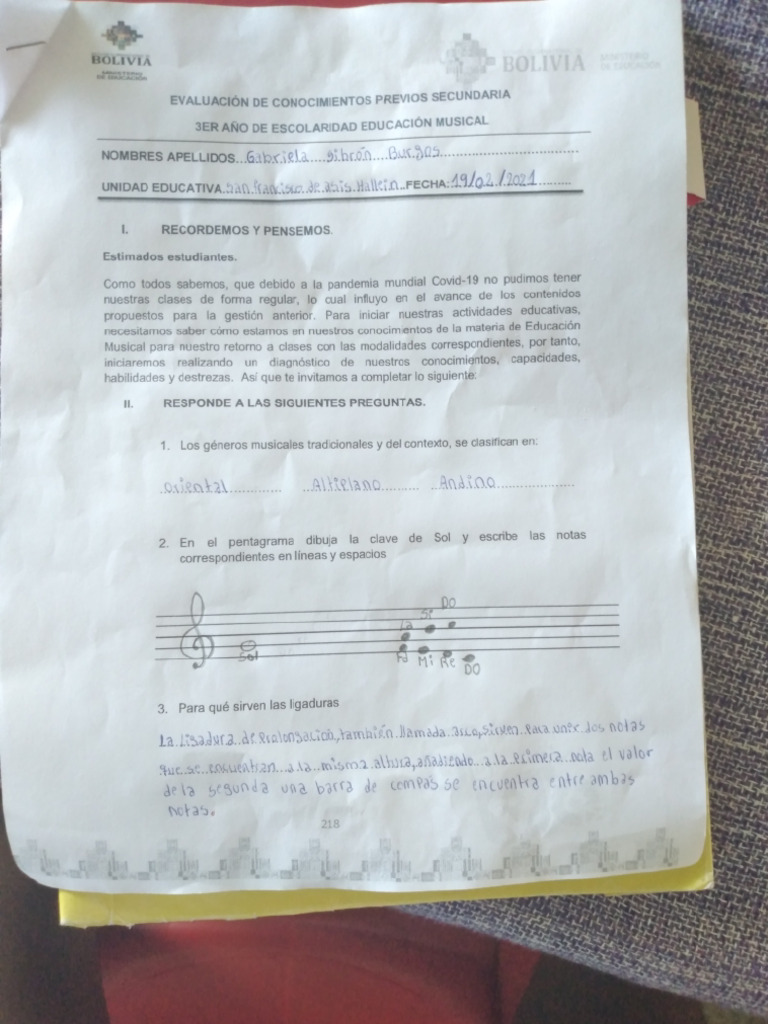 Examen Gabriela Sibrón Burgos de la tarde llega a las | PDF