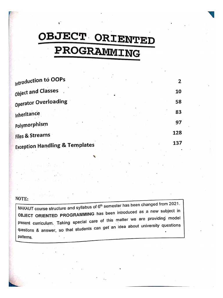 OOPS ECE 6th Sem | PDF