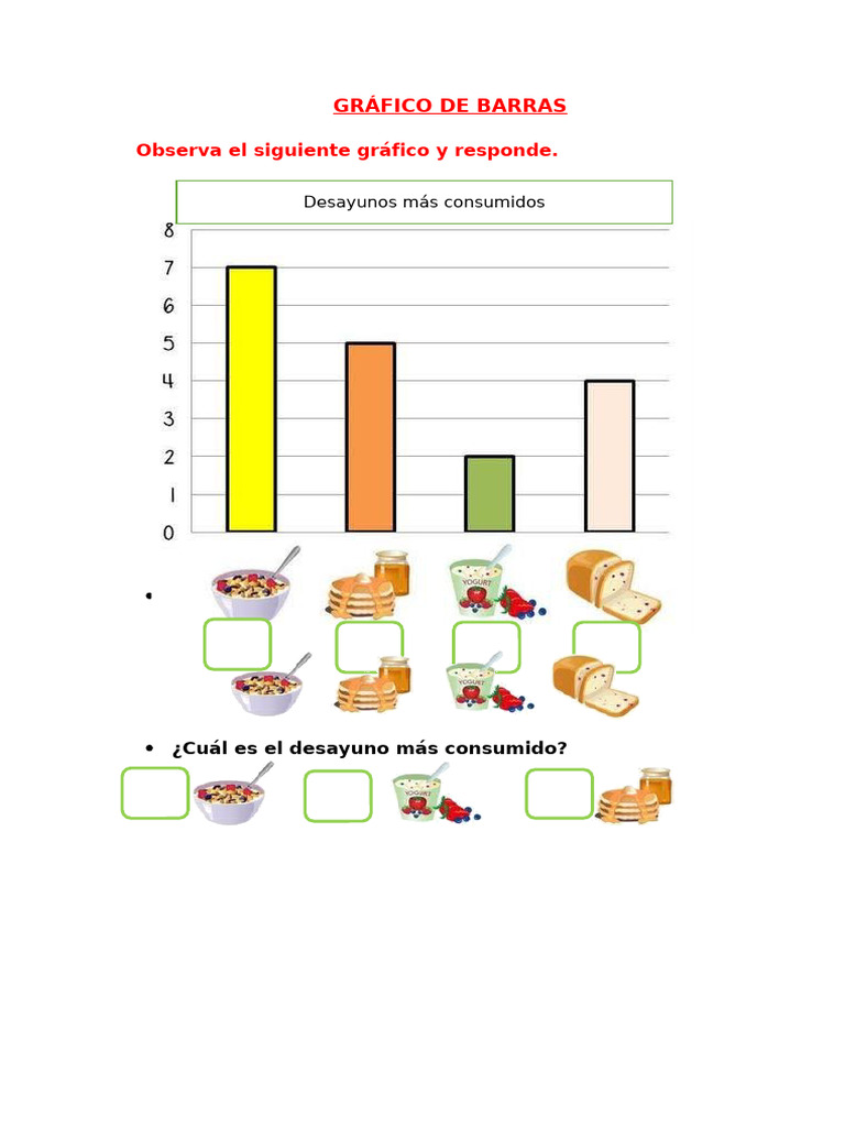 Ejercicios de Gráficas de Barras para Niños | PDF