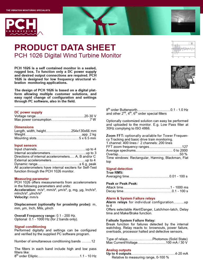 PCH 1026 Wind Turbine Monitor Data | PDF | Power Supply | Relay