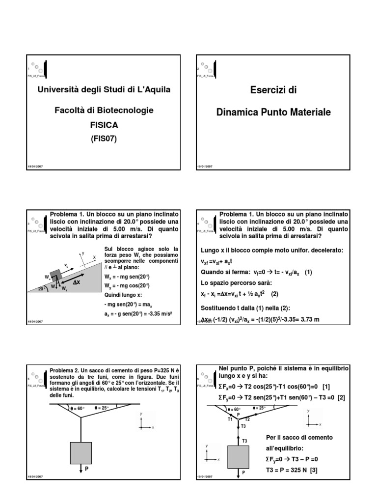 Dinamica Punto Materiale | PDF